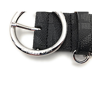 Michael Kors MK Charm Belt With Chain, Large, Black/Silver