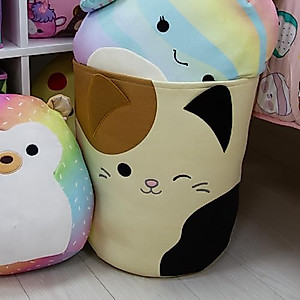 Character World Squishmallows Official Storage Bin | Cam Cat Design, Toy Box Laundry Basket | Organiser For Children's Bedroom, Kids Playroom | 38 x 31 x 31cm Cotton Canvas