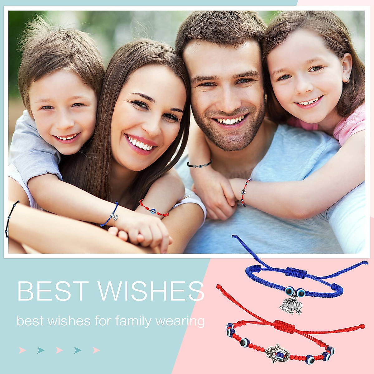 36 Pcs Evil Eye Bracelet Hamsa Bracelet Black Red Thread Adjustable Bracelets Handmade Beaded Lucky Amulet Bracelet with Eye Protection Bracelets for Women Girls