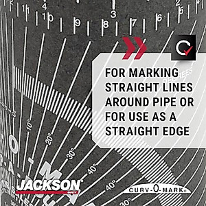 Jackson Safety Flexible Wrap-A-Round Pipe Marking Tool, 4" to 12" Pipe Diameter, Black, XL, 14754