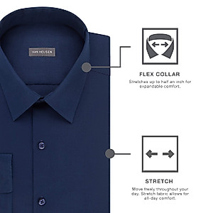 Van Heusen men's Big Fit Flex Collar Stretch Solid (Big and Tall) Dress Shirt, Blue Frost, 18.5 Neck 34 -35 Sleeve XX-Large US