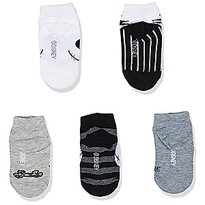 Disney unisex baby Disney Nightmare Before Christmas 5 Pack Shorty Socks, Black White Multi, 2-4T US