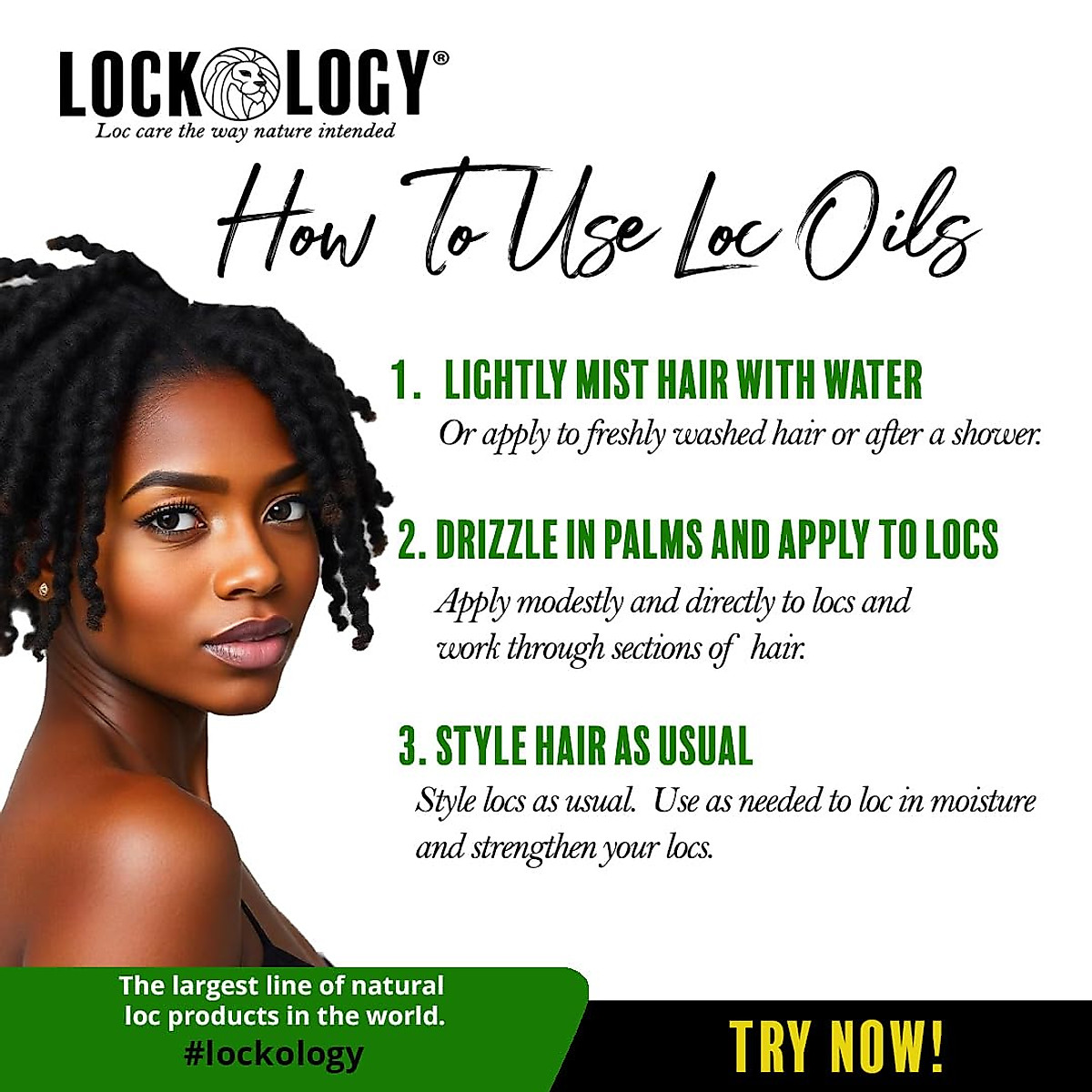 Peppermint Tea Tree Loc Oil for Dreads & Locs - Natural Dreadlock Hair Products, Black Owned