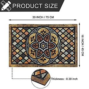 CHICHIC Door Mat Welcome Mat 18 x 30 Inch Front Door Mat Outdoors for Home Entrance Outdoors Mat for Outside Entry Way Doormat Entry Rugs, Heavy Duty Non Slip Rubber Back Low Profile, Petal 2