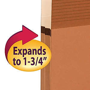 Smead Easy Grip® File Pocket, Straight-Cut Tab, 3-1/2" Expansion, Letter Size, Redrope, 25 per Box (73208)