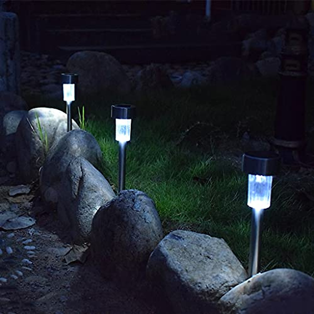 DJASM 2 Pcs Solar Powered Lawn Lights Outdoor Decorative Lawn Stake Column Lights for Home Garden Courtyardbubble Column Lamp