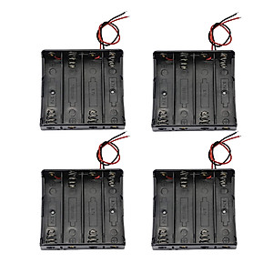PNGKNYOCN 18650 Battery Clip, 4 Slots 3.7V DIY Battery Storage Box in Series Plastic Batteries Case YOUCHENG for 18650 Battery with Connect Lead(4-Pack)