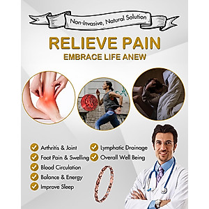 Feraco Magnetic Copper Anklets for Women Copper Ankle Bracelet for Women 99.99% Pure Copper with Magnets for Feet & Ankles (X Shape)