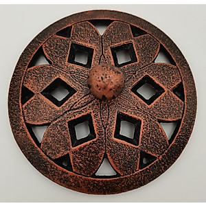 YIMIFLA Incense Burner Holder with Lid and Handle Cast Iron Cauldron 4.9" Frankincense Resin Charcoal Incense Burner Great for Yoga, Spa Aromatherapy, Smudging, Ritual & Blessings (Red Bronze)