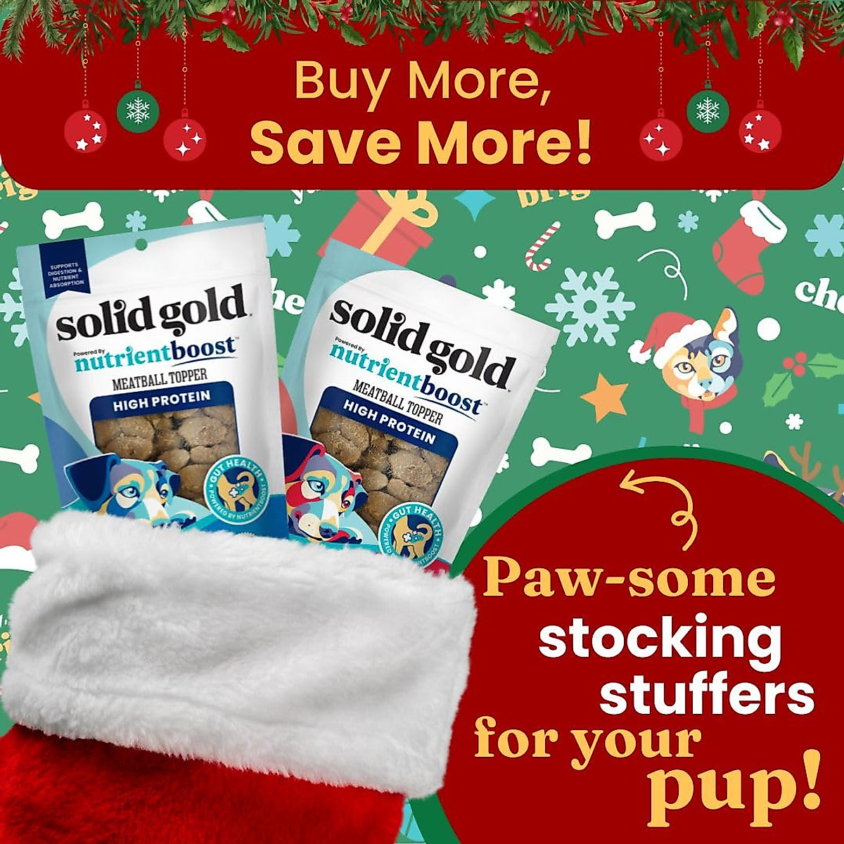 Solid Gold Food Toppers for Picky Dogs - Real Chicken Meatball Topper - 3 Pack Healthy Dog Treats - High Protein Soft Dog Treats to Serve w/Dry Dog Food or Wet Dog Food or as Dog Snacks