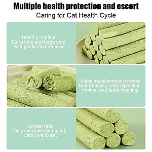 Generic Cat Grass Teething Sticks for Indoor Cats, 60/80 Pcs Chew Sticks for Cats for Hairball Removal, Cat Teeth Cleaning Cat Grass Sticks, Natural Grass Molar Rod for Cat Increase Appetite (60Pcs)