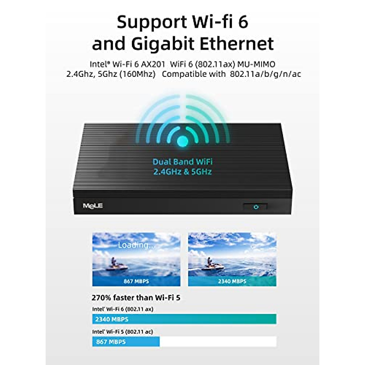 MeLE Quieter3Q Fanless Mini PC Celeron N5105 8GB 128GB, Windows 11 pro Portable Small Desktop HDMI Gigabit Ethernet, Industrial IoT Micro PC Unlock Bios Auto Power on, SSD PXE VESA Mount