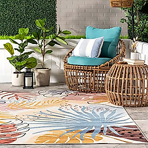 nuLOOM Ally Nautical Machine Washable Indoor/Outdoor Area Rug, 8' x 10', Multicolor