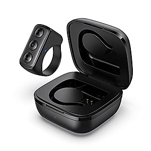 TikTok Remote Control Ring Kindle APP Page Turner, TIK Tok Scrolling Ring for Shutter Selfie Video Recording, Bluetooth Tiktok Clicker Finger Remote with Charging Case for iPad iPhone Android (Black)