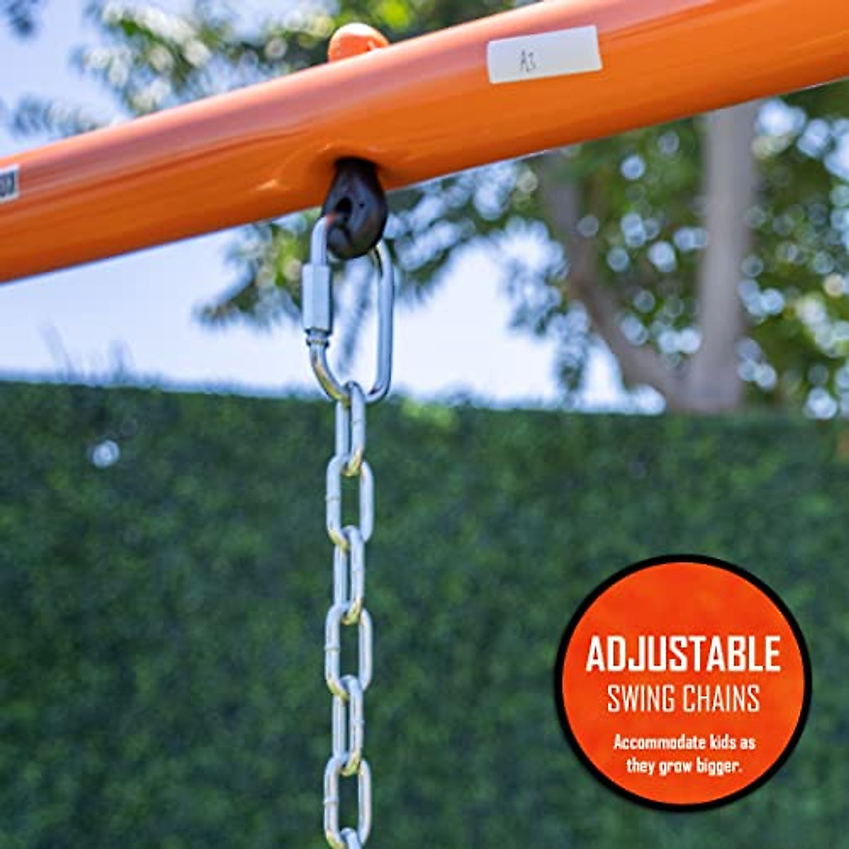 Jungle Warrior Anaconda Metal Swing Set with 45" Saucer Swing, 2 Sling Swings, Rock Climbing Wall and 5ft Slide with Slide