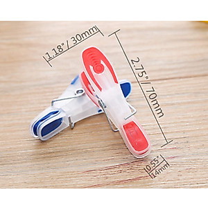 Strong Non-Slip Wide Open Plastic Clothes Clips for Drying Clothing Clamps Sturdy Travel Clothespins 24 Pack