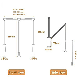 DONGYUE Pull Down The Closet Rod, Softly Close Rail, Lift Storage System, Hanger Rod for Hanging Clothes, Space-saving Coat Rack, Adjustable Width (size: 500-630mm) ( Size : 830-1150cm )