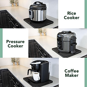 Nifty Large Appliance Rolling Tray, Black – Kitchen Caddy Sliding Tray, Integrated Rolling System, Non-Slip Pad Top, Sliding Tray for Coffee Maker, Stand Mixer, Blender, Toaster