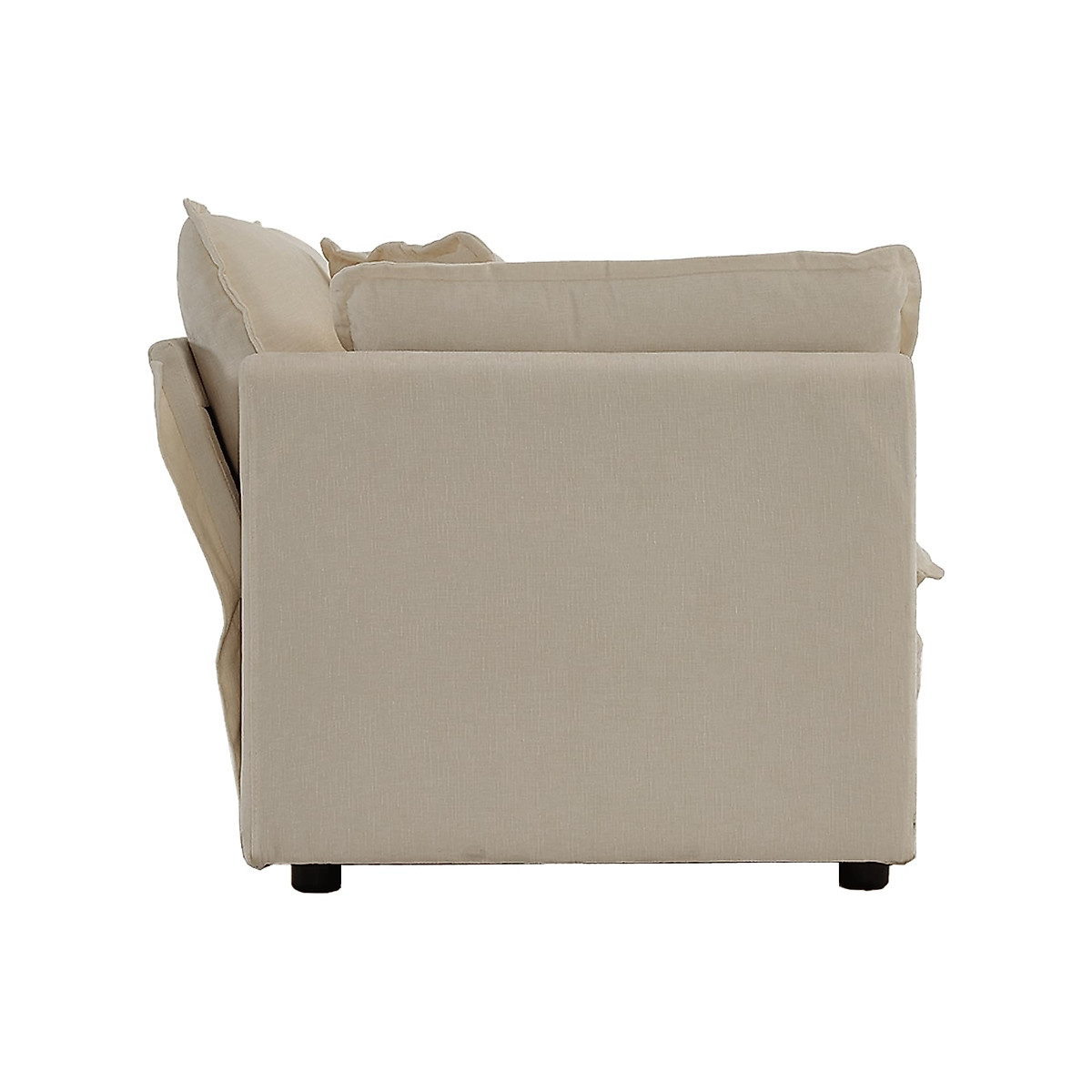 Tmsan 41.4" Chenille Oversized Accent Chair, Comfy Single Sofa Cloud Couch Chair Modern Luxury Arm Chair with Pillow for Living Room Bedroom Apartment Office, Light Coffee