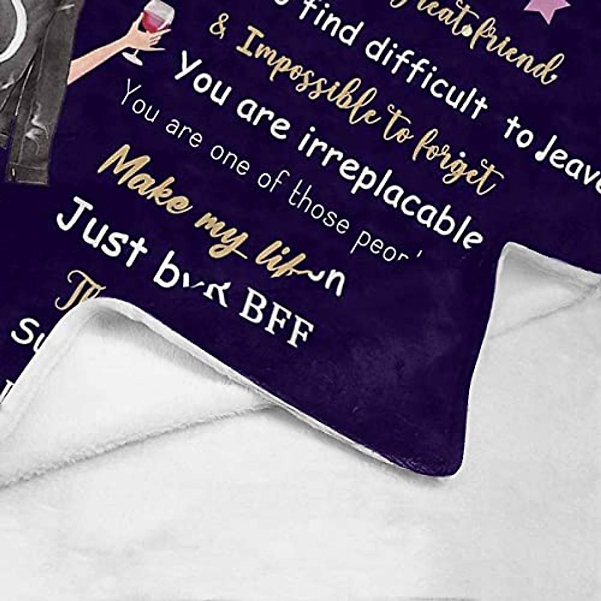 InterestPrint Personalized Blanket to My Bestie, I Would Give You The Ability to See Yourself Through My Syes Blanket Throws for Bed