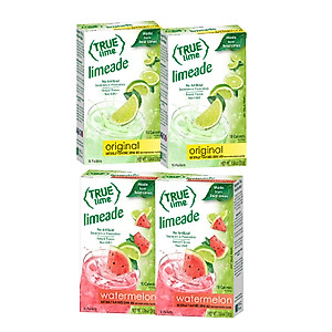 True Lime LIMEADE & WATERMELON (Pack of 4 | 2 boxes each flavor) 10ct each box. True Lemon | True Citrus