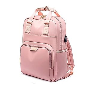Travel Backpack for Women Men, Laptop Backpack Large Capacity Backpack for School with USB Charging Port, Work Laptop Bag Water Resistant, Waterproof Backpack Anti Theft-Pink