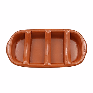 Hand Painted Terracotta Portuguese Rectangular Sausage Roaster