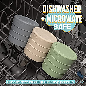 Upward Baby Silicone Cups 2 pc Set - Transition Baby Open Cup from bottle + Easy Grip Toddler cups spill proof for 1 year old + Montessori silicone cup Baby Led Weaning Supplies Dishwasher Safe(Green)