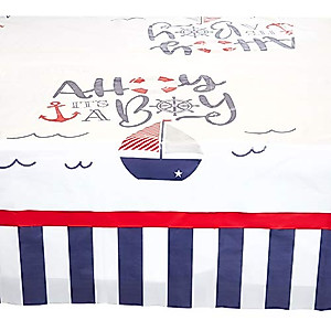 Ahoy It's a Boy Nautical Table Cover (54 x 108 in, Rectangle, 3 Pack)
