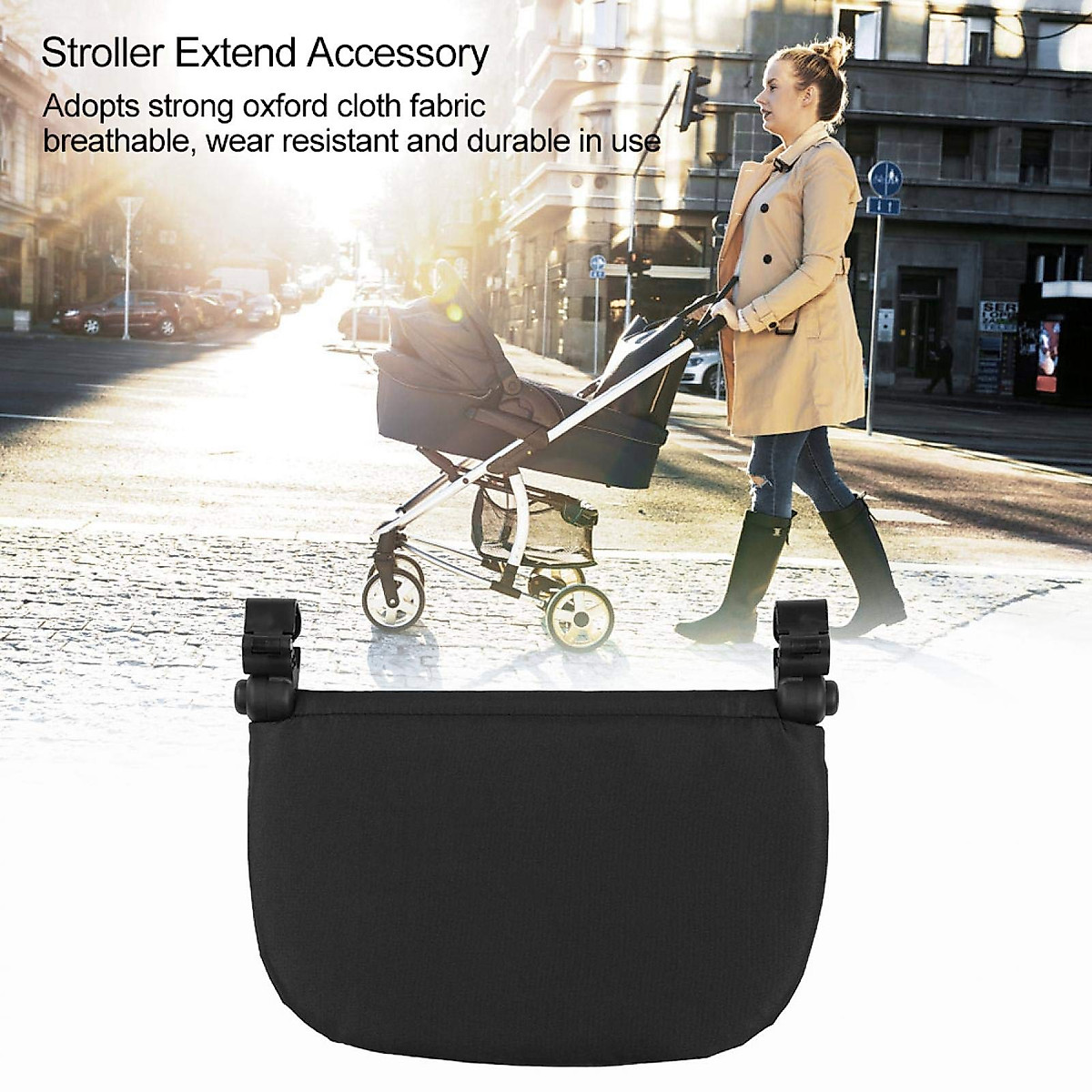 Stroller Footrest, Breathable Baby Stroller Extension for Yoya/VOVO for Strollers(Black)