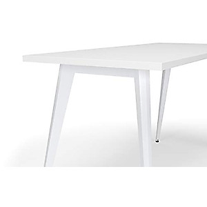 HON Basyx Commercial-Grade Executive Desk, Angled Metal Legs, 55", White
