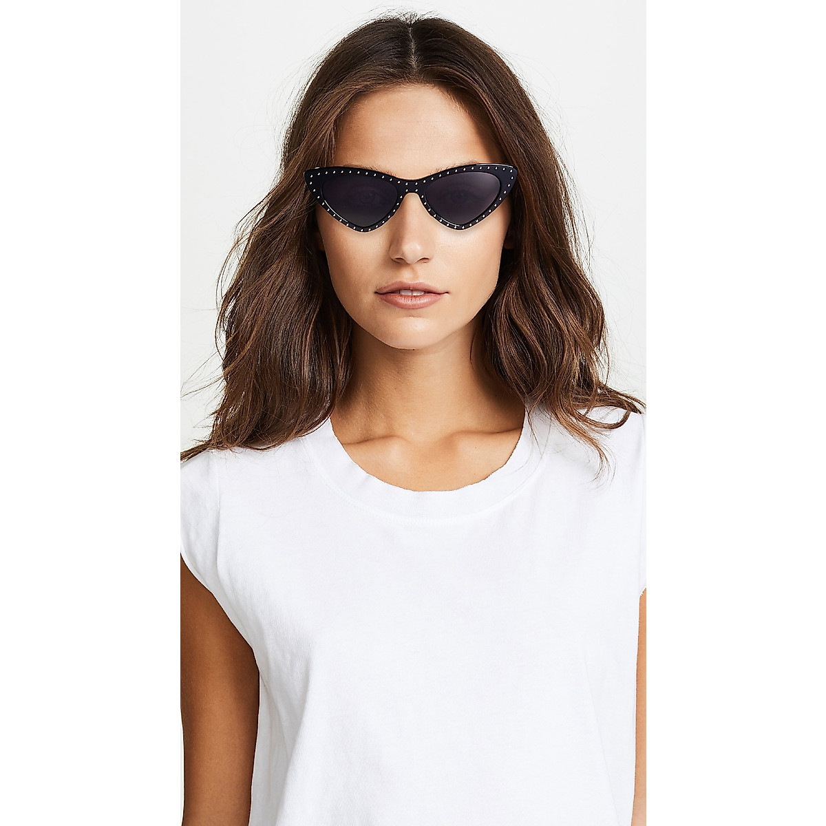 Moschino Women's Pointed Cat Eye Sunglasses, Black/Grey Blue, One Size