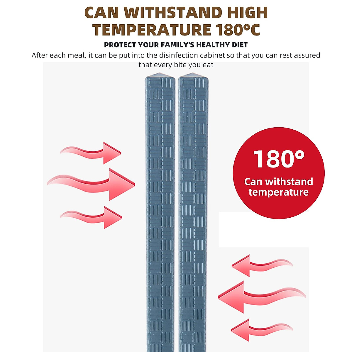 ESSBES 5 Pairs Fiberglass Chopsticks - 9.6” Reusable Chopsticks Dishwasher Safe, Classic Japanese Chinese Food Chopsticks, Non-slip Chop Sticks Set for Kitchen Hotel & Restaurant (5 Colors)