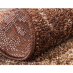 Unique Loom Autumn Collection Modern Contemporary Casual Abstract Area Rug (Brown/ Beige Solid, 9 x 12 ft Rectangular)