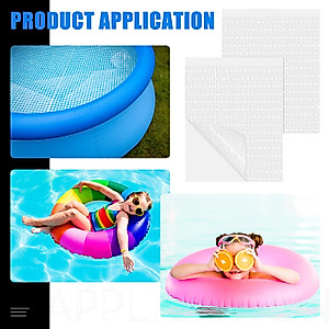 40 Pieces Fiberglass Pool Patch Repair Kit Air Bed Patch Repair Kit Self Adhesive Tape Reinforced Repair Tape Water Resistant for Air Mattress Swimming Pool Bounce House Tent, 2.17 x 2.56 Inch