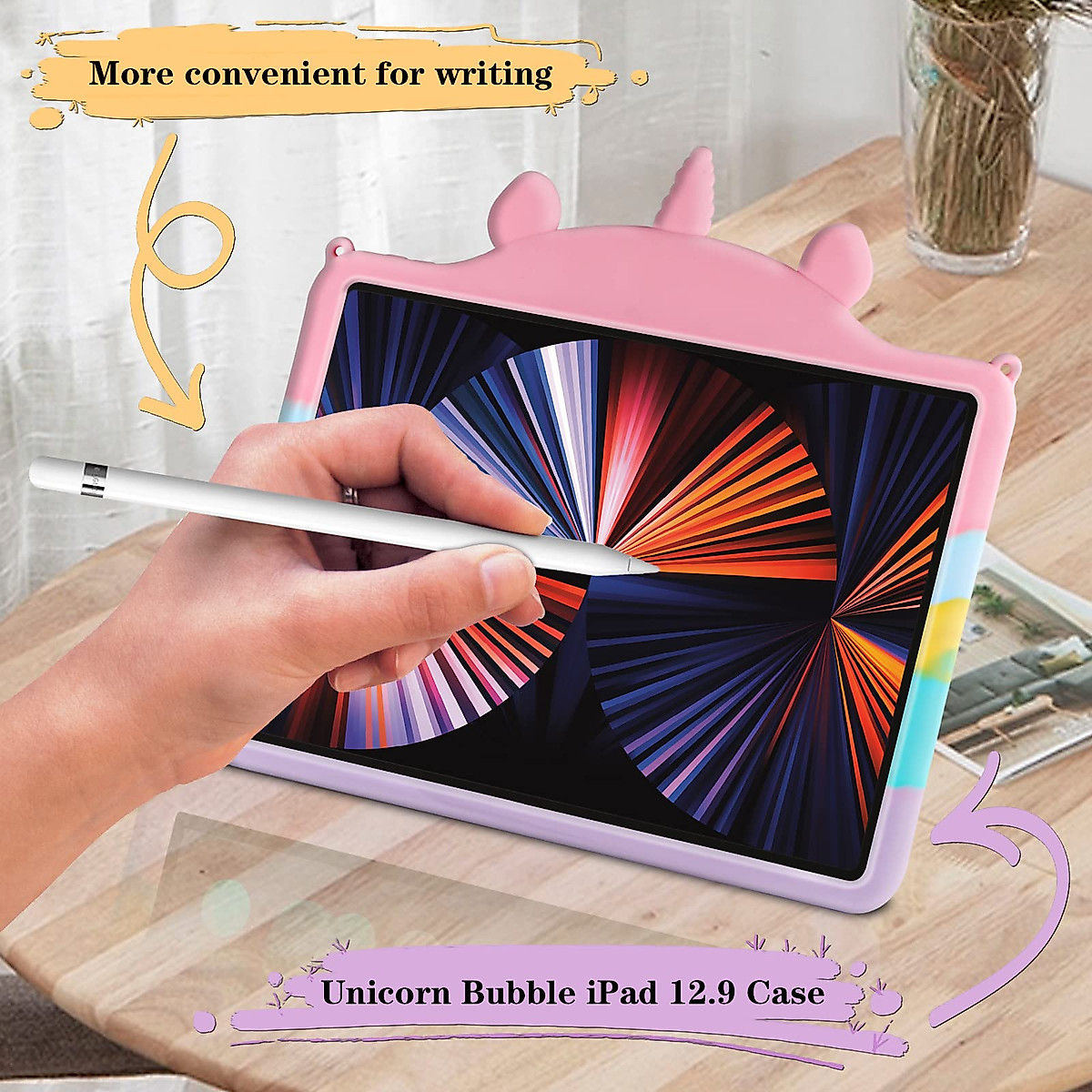 WESADN Silicone Fidget Bubble Case with Kickstand for iPad Pro 12.9 inch 2022 2021 2020 2018