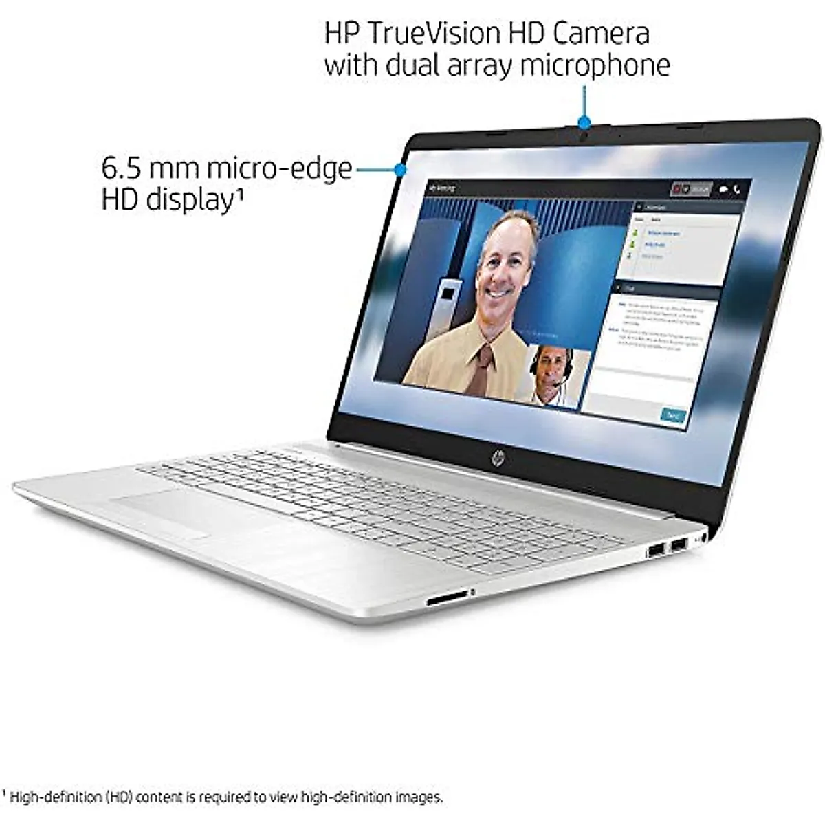 HP 2021 15.6'' HD Laptop PC AMD Dual-Core Ryzen 3 3250U 4GB DDR4 128GB SSD + 1TB HDD AMD Radeon Graphics USB-C HDMI WiFi AC RJ45 Bluetooth Webcam Fast Charge Windows 10 Home