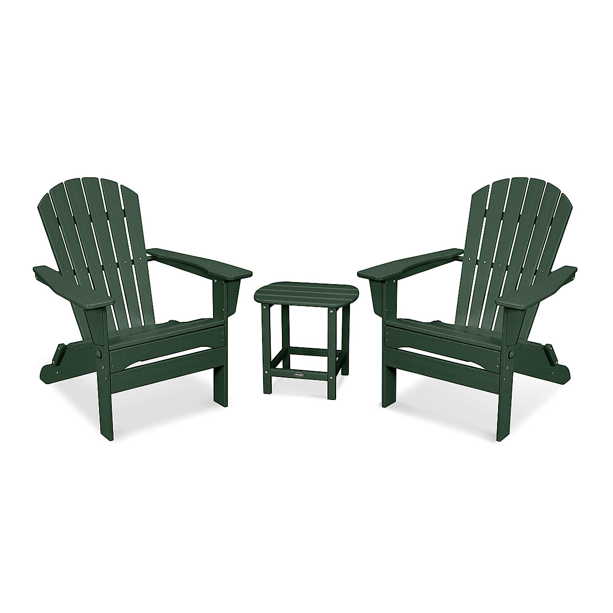 POLYWOOD South Beach 3-Piece Adirondack Chair Set with Side Table
