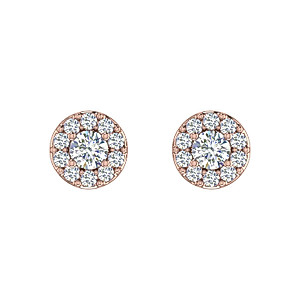 1/4 Carat Diamond Halo Stud Earrings in 10K White Gold
