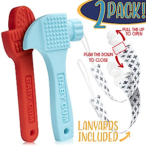 BABYGUM Teething Toys for Babies 0-6 Months 6-12 Months, BPA-Free Silicone, Soft Textures, Molar Teether, Easy to Hold, Easy to Clean and Freeze