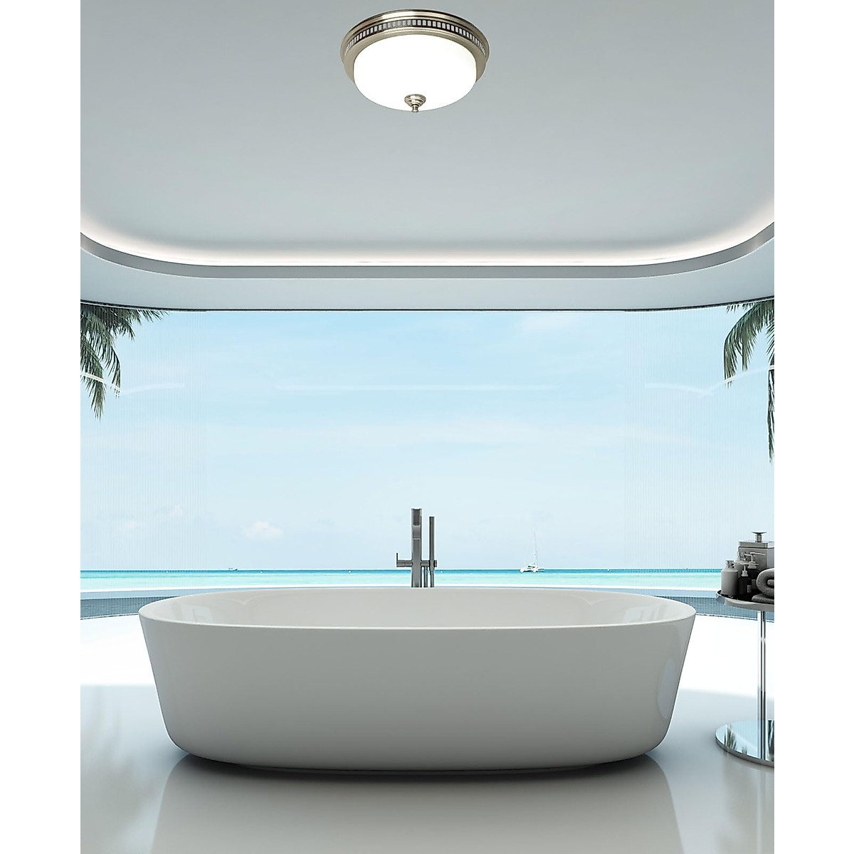 Akicon Exhaust Fan, Ultra Quiet 110CFM 1.5 Sones Ventilation Exhaust Bathroom Fan with Light and Nightlight, 3 Years Warranty (Brushed Nickel)