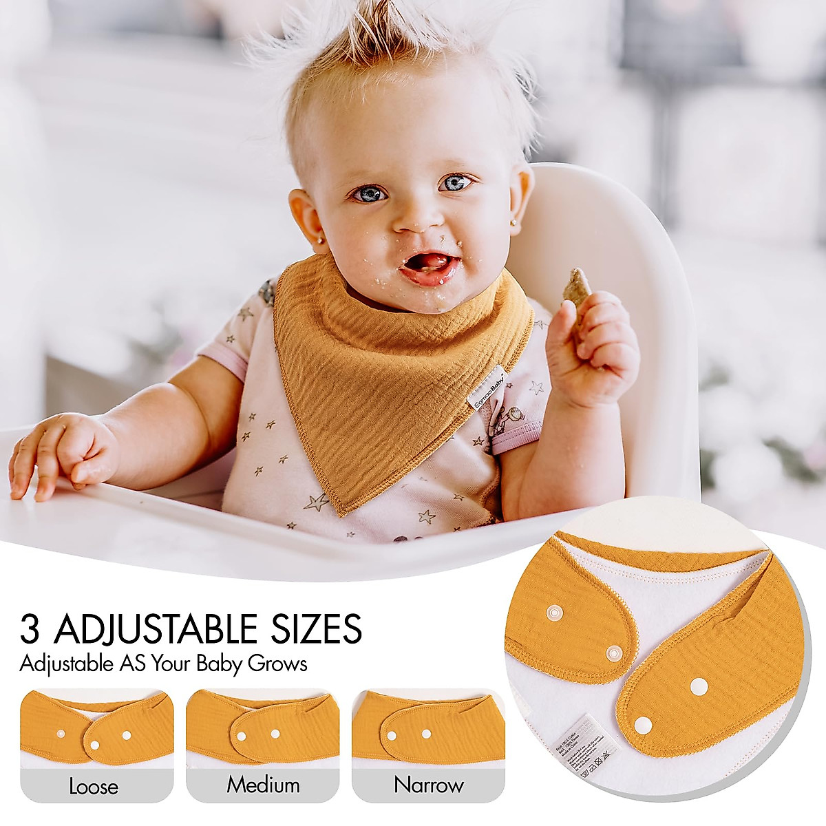 10 Pack Baby Muslin Bibs,Muslin Bandana Bibs for Baby Boys Girls,Soft Absorbent Bibs for Drooling Teething