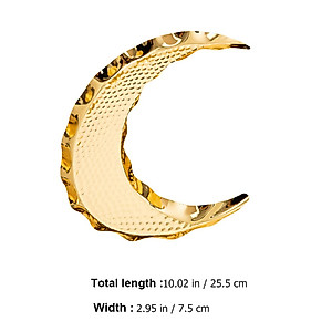 VOSAREA Serving Platter Appetizer Plate Eid Mubarak Moon Star Plates Ramadan Kareem s Moon s Food Serving Plate Fruit Dessert Plates for Home Party Golden Eid Mubarak Tray