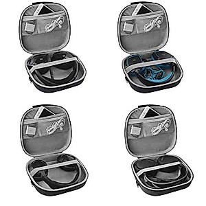 Geekria Shield Gaming Headset Case for Lay Flat Over-Ear Headphones, Replacement Hard Shell Travel Carrying Bag with Cable Storage, Compatible with SteelSeries, Logitech, JBL Headsets (Dark Grey)