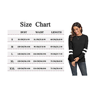 Ahacool Womens Sweatshirts Long Sleeve Shirts for Women Crewneck Sweatshirt(Black L)