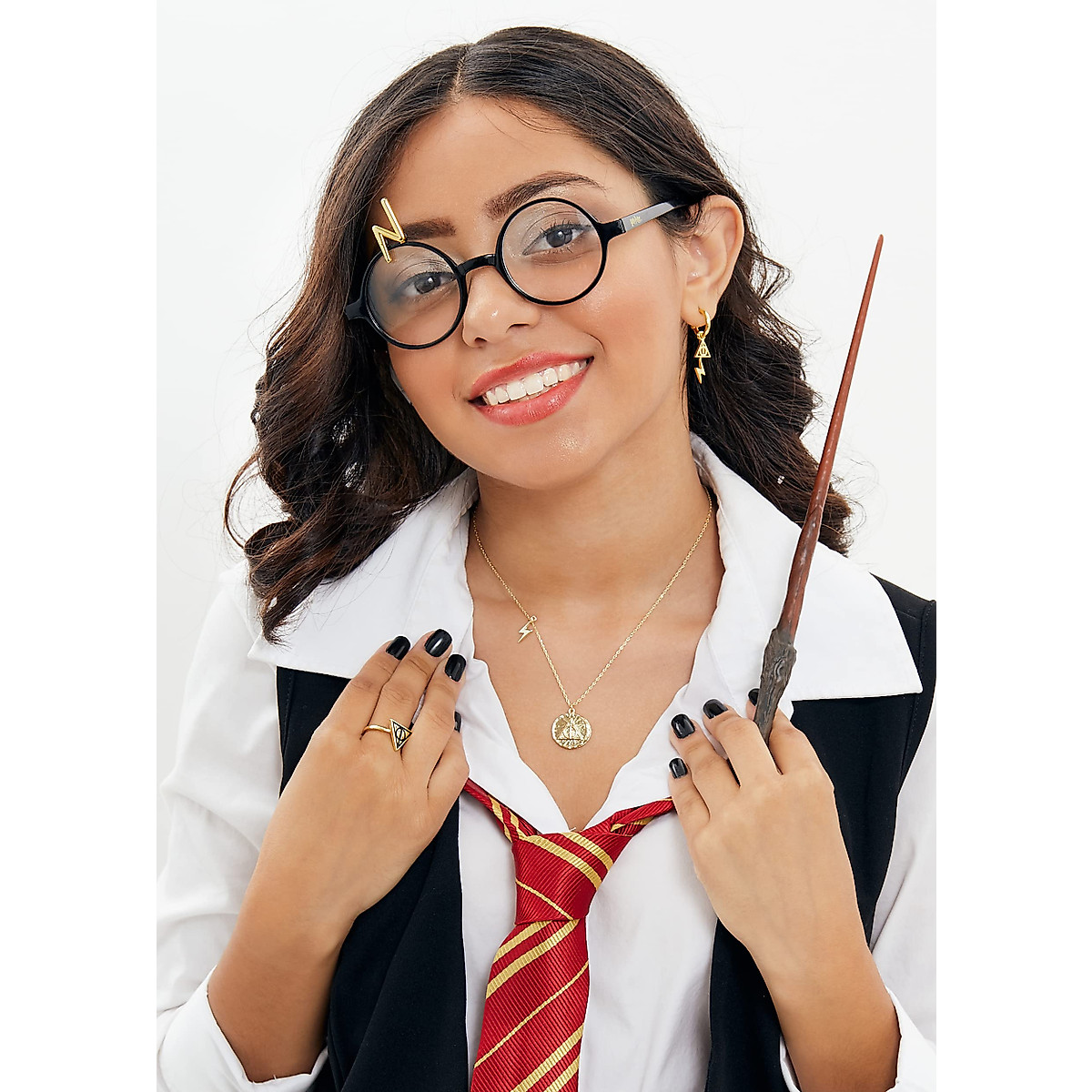 Harry Potter Womens Deathly Hallows Ring - Harry Potter Rings Size 8 18KT Yellow Flash Plated Brass - Harry Potter Jewelry (8)