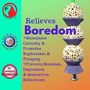 Bonka Bird Toys 2366 Three Mini Cakes Small Medium Bird Toy Natural Sola Cupcake Chew Shred Forage Cockatiel Parakeet Conure and Other Similar Birds