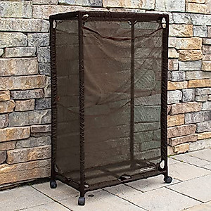 Essentially Yours Slim Rolling Pool Noodle Storage Organizer Bin, Space Saver, (14.4" W x 24.6" L x 42.5" H), Brown Style 428546