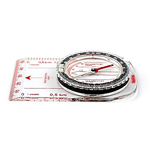 FHDGH Orienteering Cross-Country Ruler Pointing to The North Needle, Measuring Length, Measuring Distance, Map Positioning, Basic Positioning