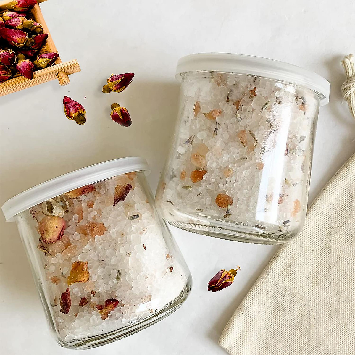 NRAMOOS 30 Pcs Lids for OUI Yogurt Jar -Clear Plastic OUI Yogurt Jar Lids Reusable Storage Replacement Lids Compatible with Oui Yogurt Jars